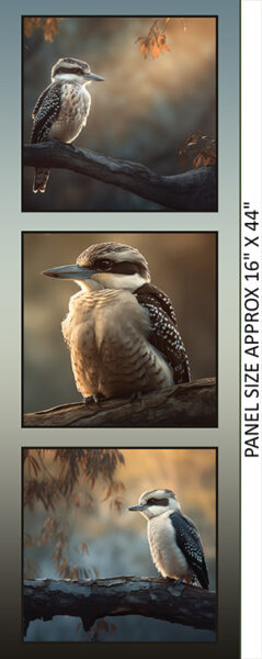 C Kookaburra in the Gum Tree Panel Echoes of Kookaburra (4038) - KK Fabrics
