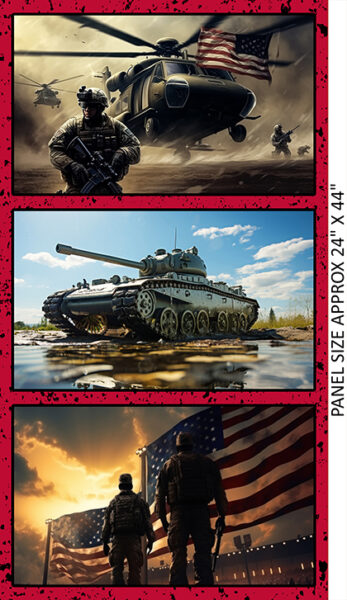 C 24-inch Panel Freedom Forces (4064) - KK Fabrics