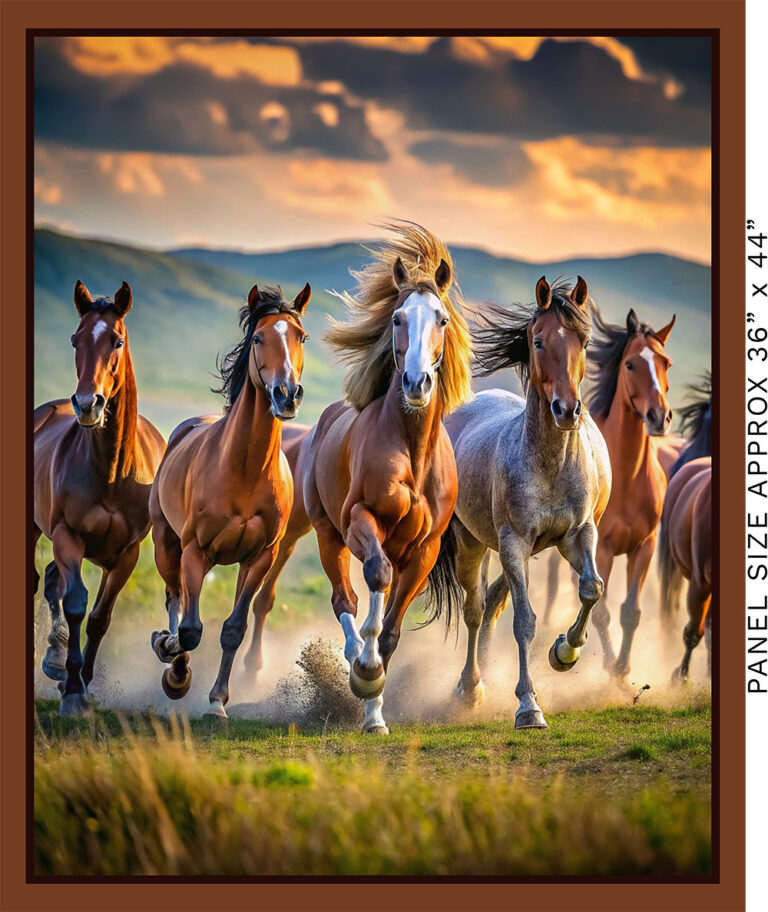 A 36 Inch Panel Running Free (4124) - KK Fabrics