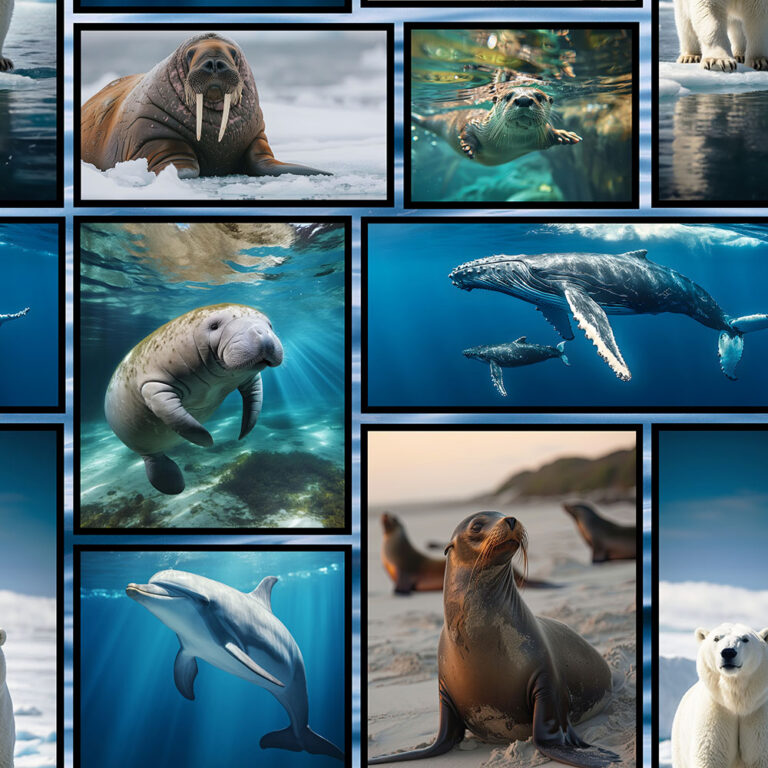 A Collage Underwater Wonders (4131) - KK Fabrics
