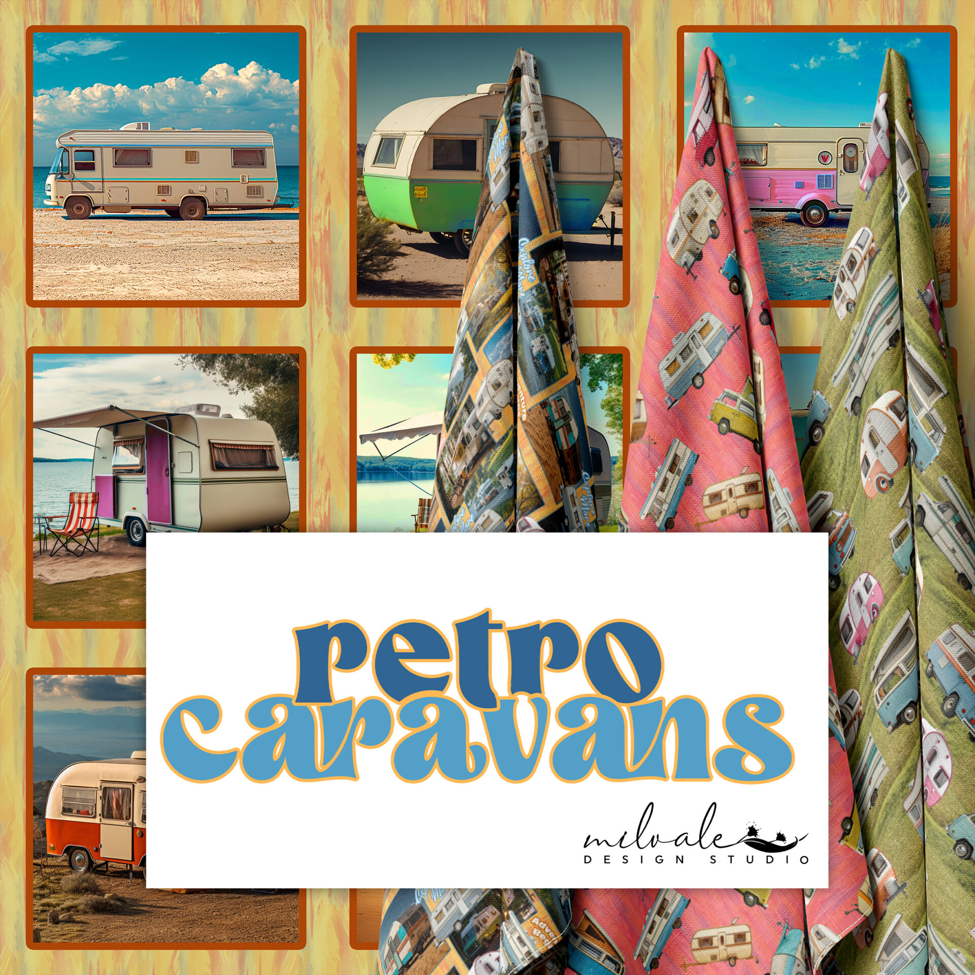 Retro Caravans (4169) Archives - KK Fabrics