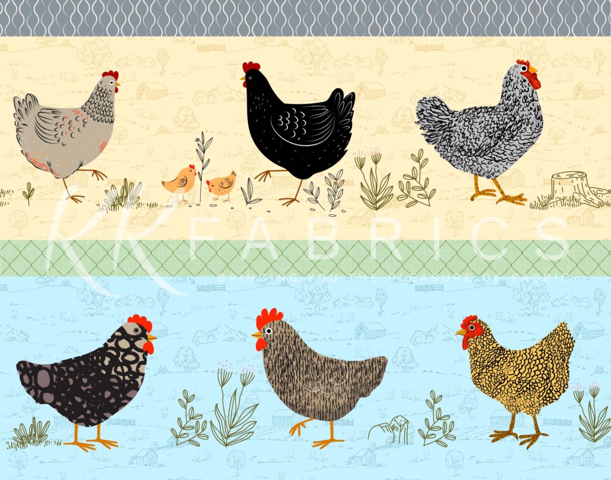 02 Stripes Hen Haven (5084) - KK Fabrics