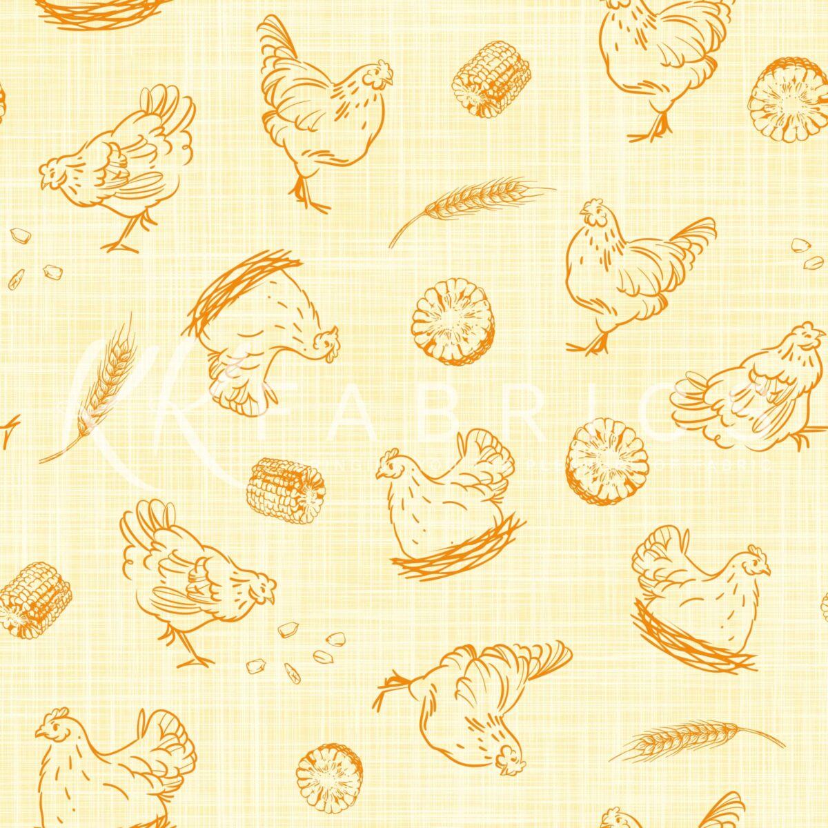 04 Cluck & Corn Sunny Hen Haven (5084) - KK Fabrics